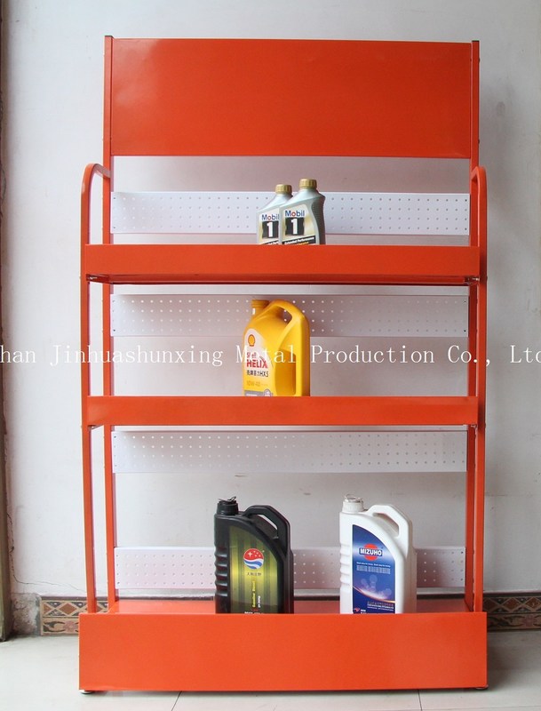 3 Tier TUV Approval Metal Oil Display Stand For Lubricating Oil Per Floor