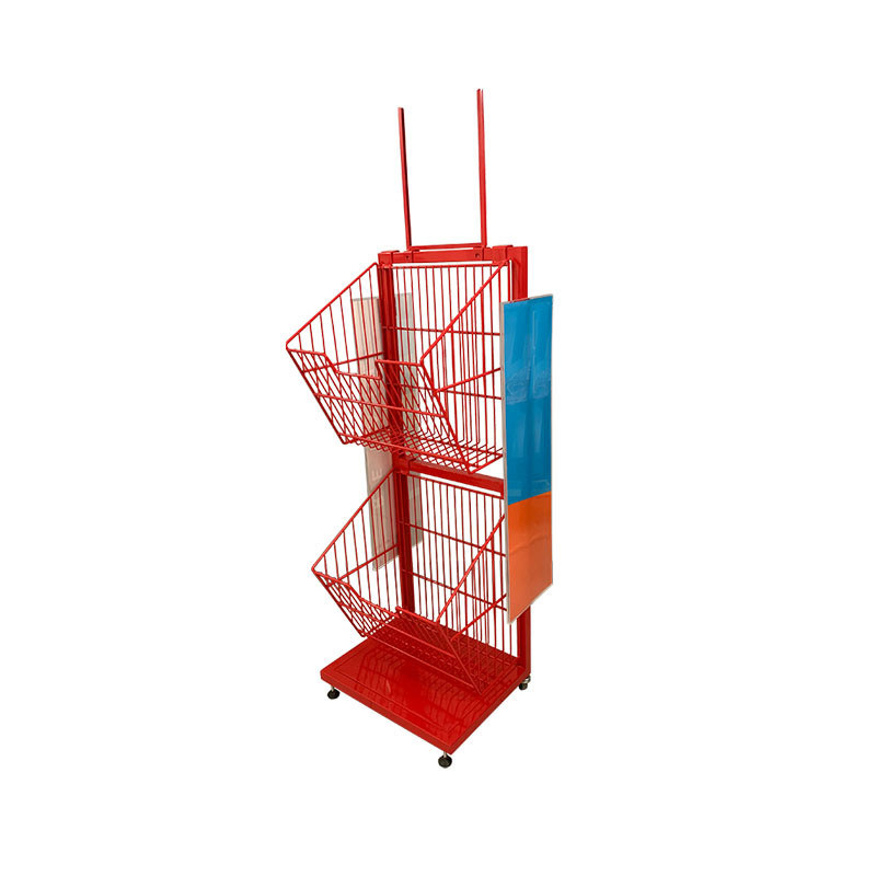 Mesh Wire Red Color 400mm Length Supermarket Display Racks For Cookies ...