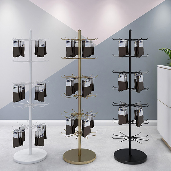 LH Rotating Display Rack , Spinning Display Racks Countertop With Hook